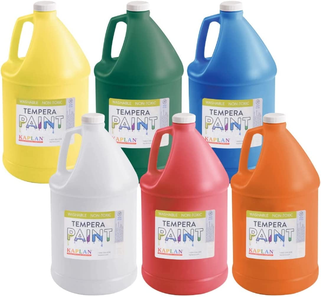 Kaplan Early Learning Kaplan Kolors Washable Tempera Paint - Set of Six ...