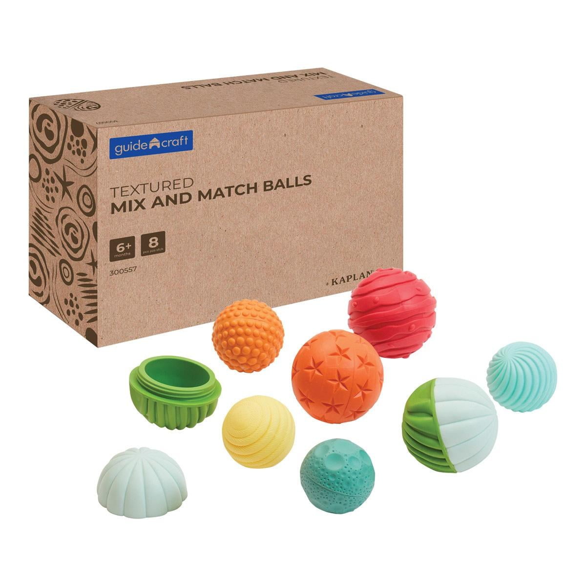 Kaplan Early Learning Company Textured Mix and Match Balls - Set of 8 ...