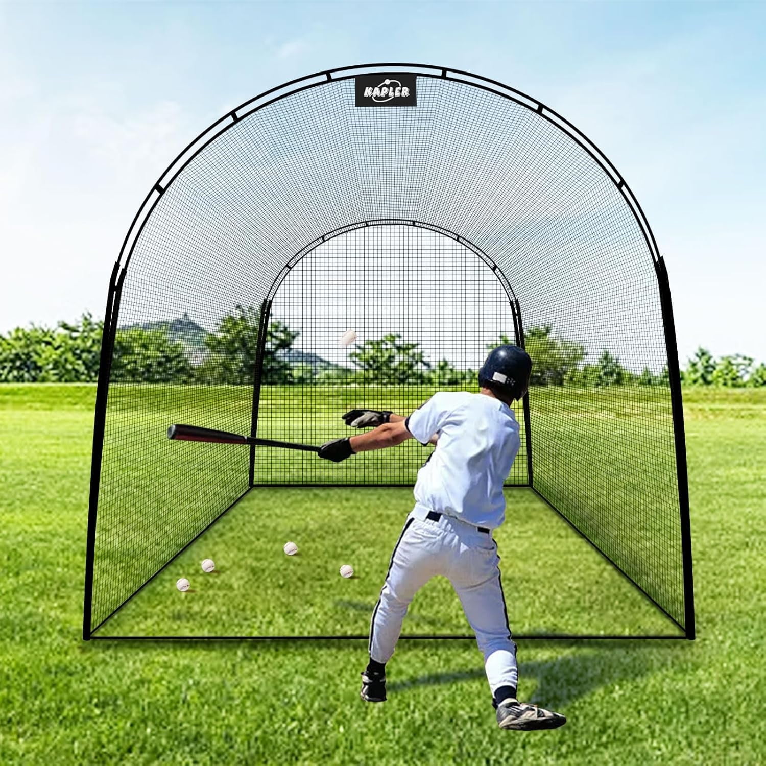 Kapler Batting Cage 13X10X10FT Baseball Softball Portable Batting Cage ...