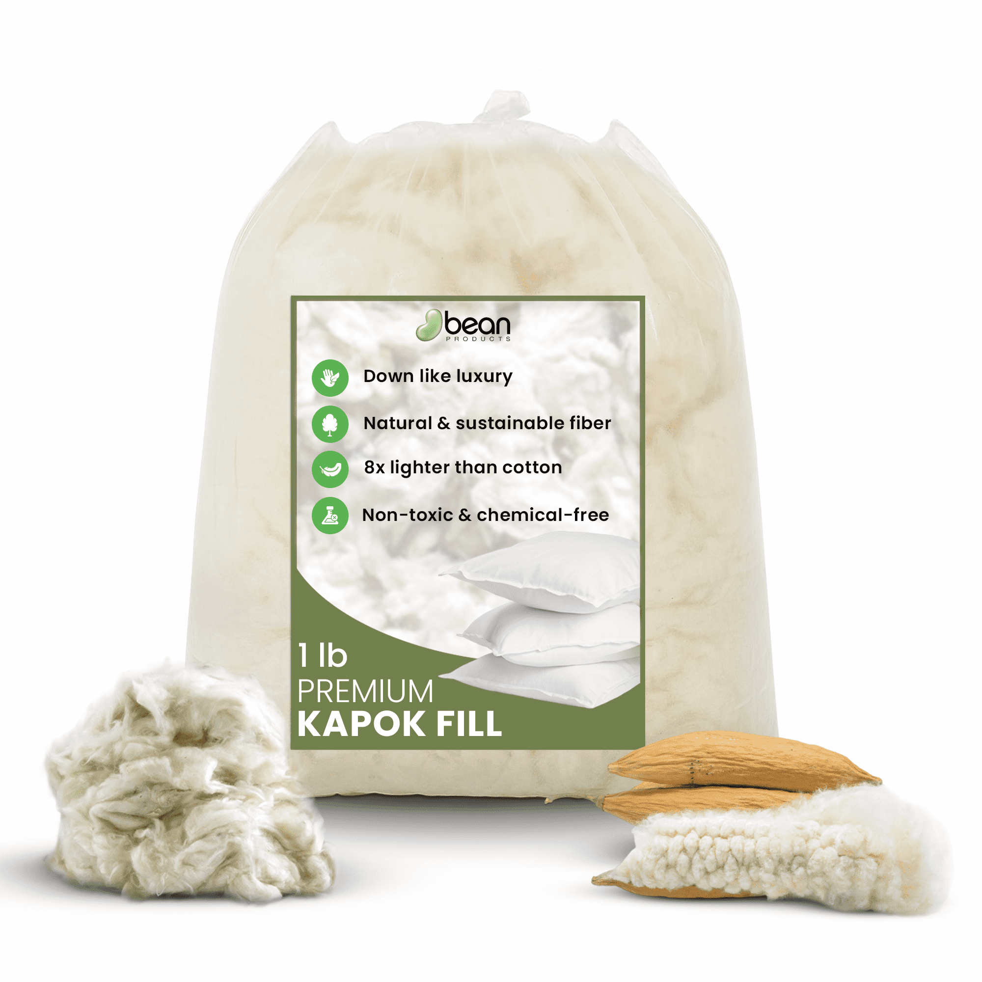 Kapok Filling - Eco-Friendly 1 LB Organic Soft Refill and Comfortable ...