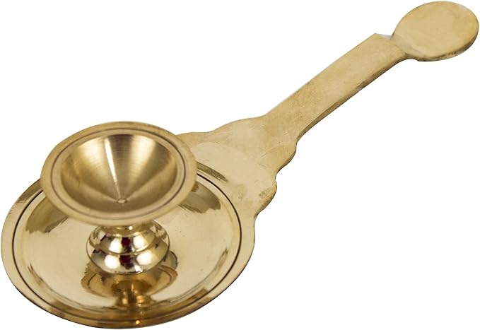 Kapoor Diya Deepam Brass Karpoor Aarti Stand – Medium (70g, 15.5cm ...