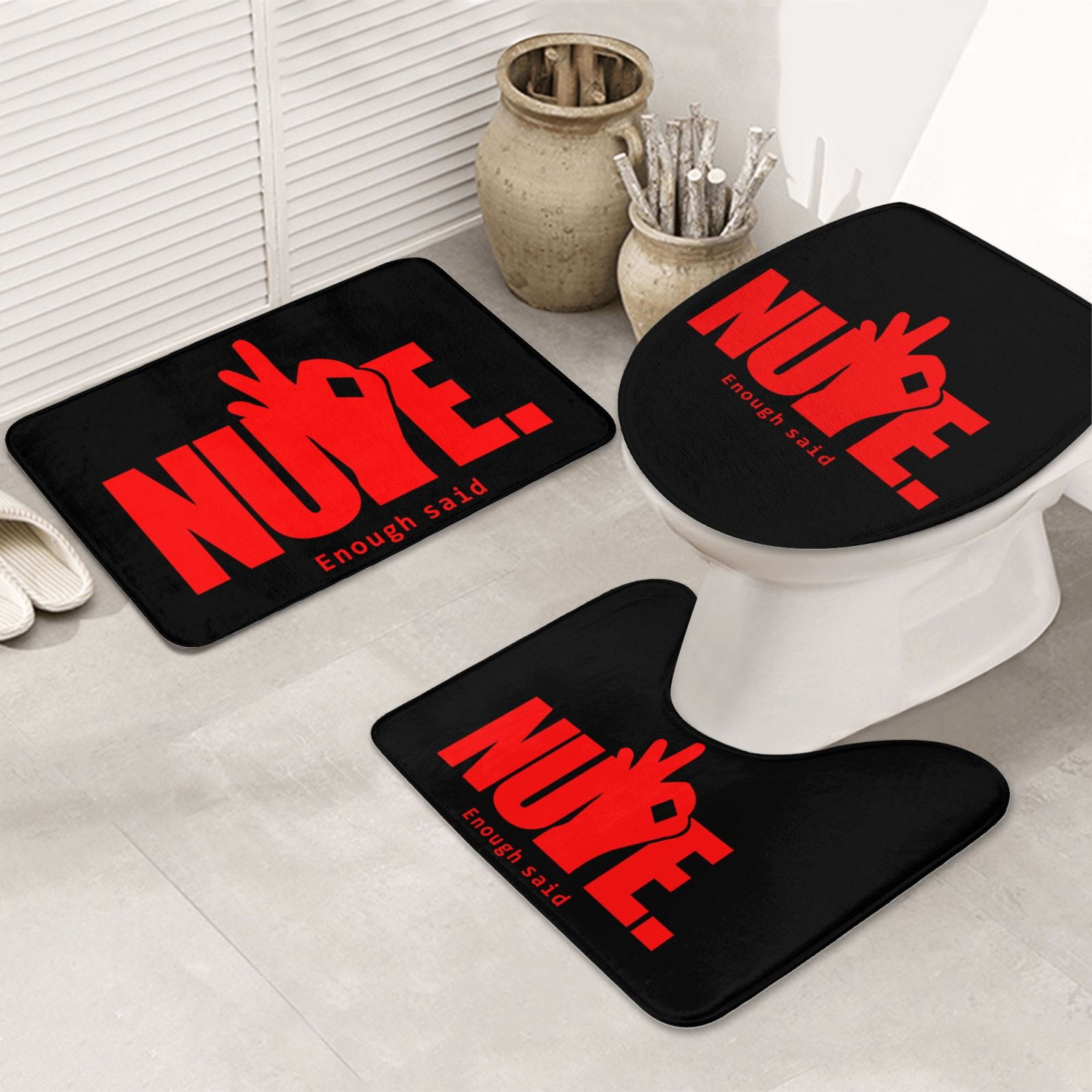 Kappa Alpha Psi Bathroom Shower Rugs Set - 3 Piece U-Shaped Contour ...