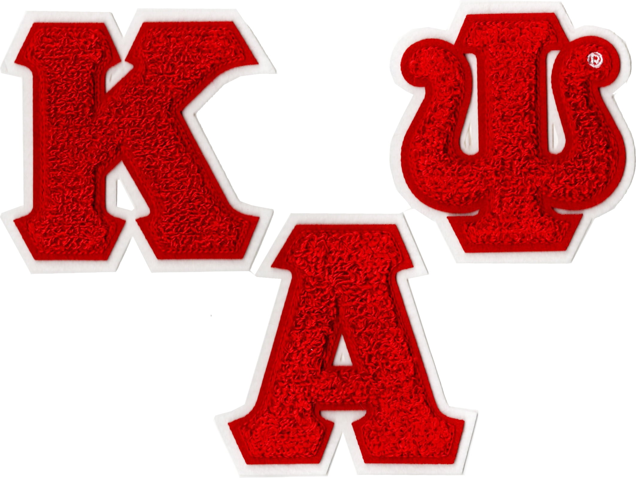 Kappa Alpha Psi Chenille Letter Sew-On Patch Set [Red - 4.375" ea.] - Walmart.com