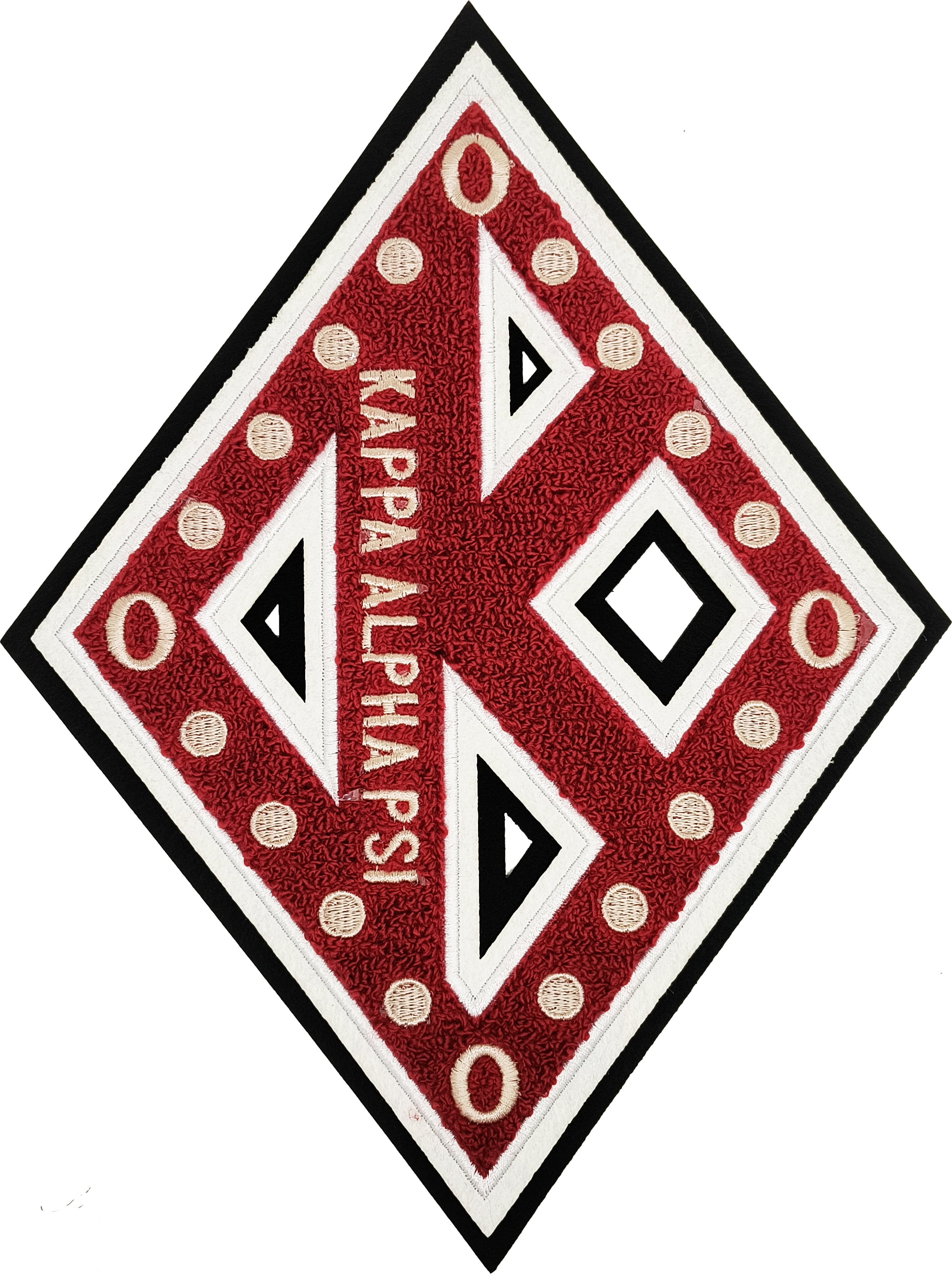 Kappa Alpha Psi K-Diamond Chenille Iron-On Patch [Crimson Red - 13"T x ...
