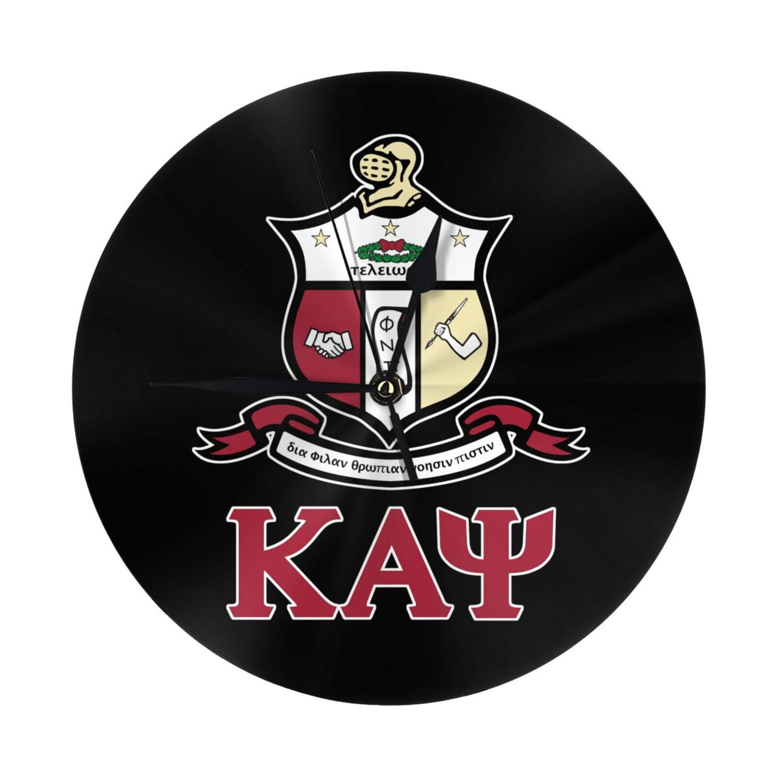 Kappa Alpha Psi Round Wall Clock Living Room Silent Non Ticking Quartz Movement Battery Operated ...