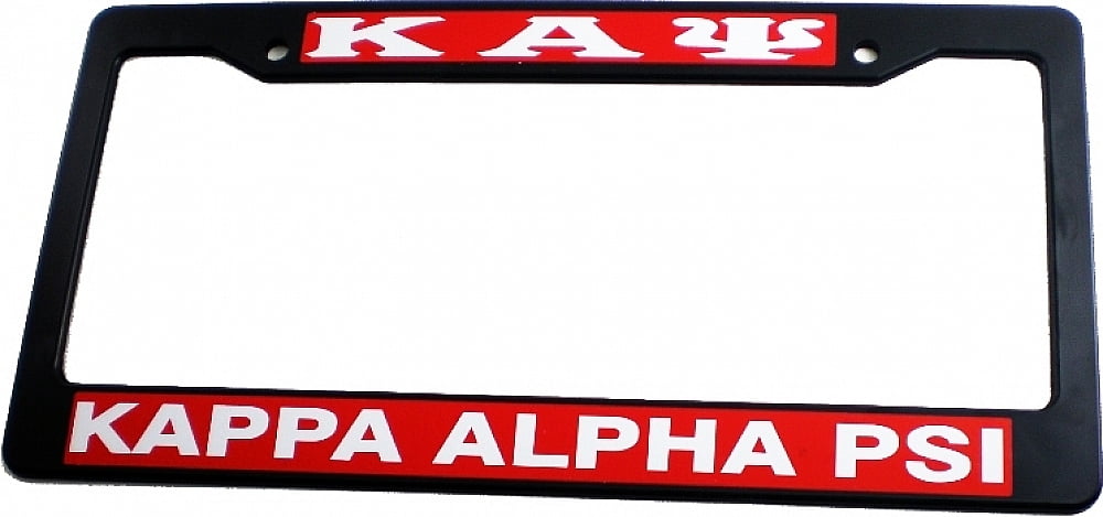 Kappa Alpha Psi Text Decal Plastic License Plate Frame [Black - Car ...