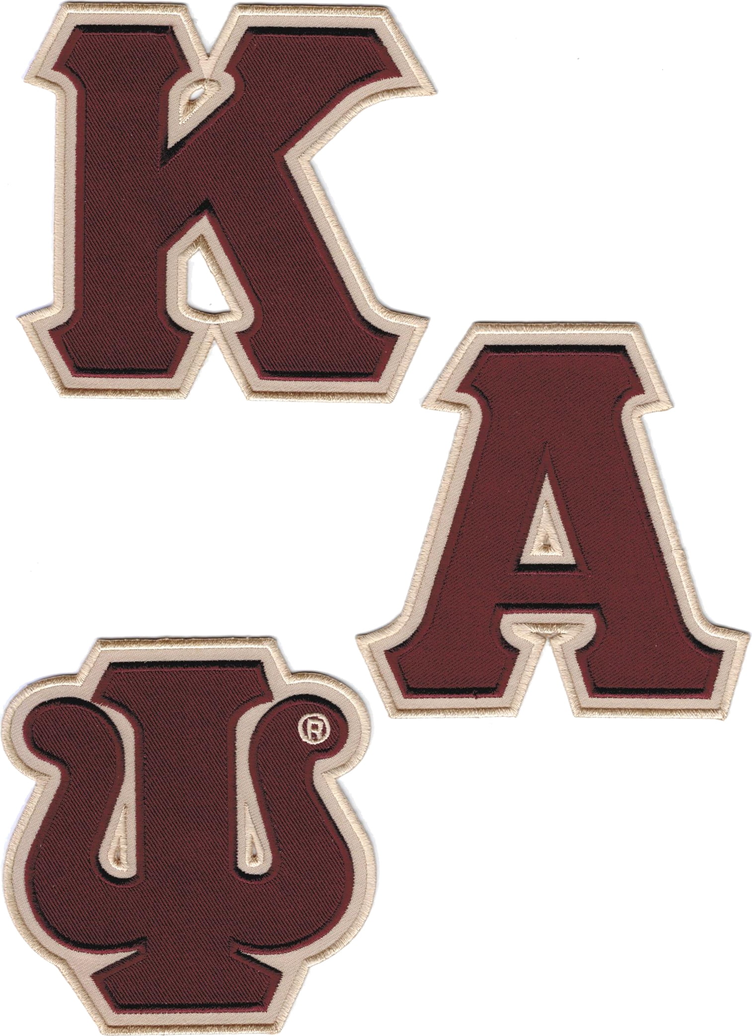Kappa Alpha Psi Twill Letter Iron-On Patch Set [Crimson Red - 4" ea ...
