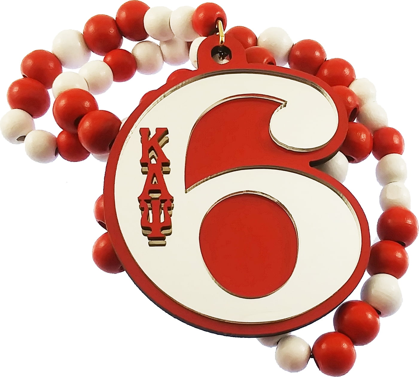 Kappa Alpha Psi Wood Color Bead Tiki Line #6 Medallion [Red/White - 4"T] - Walmart.com