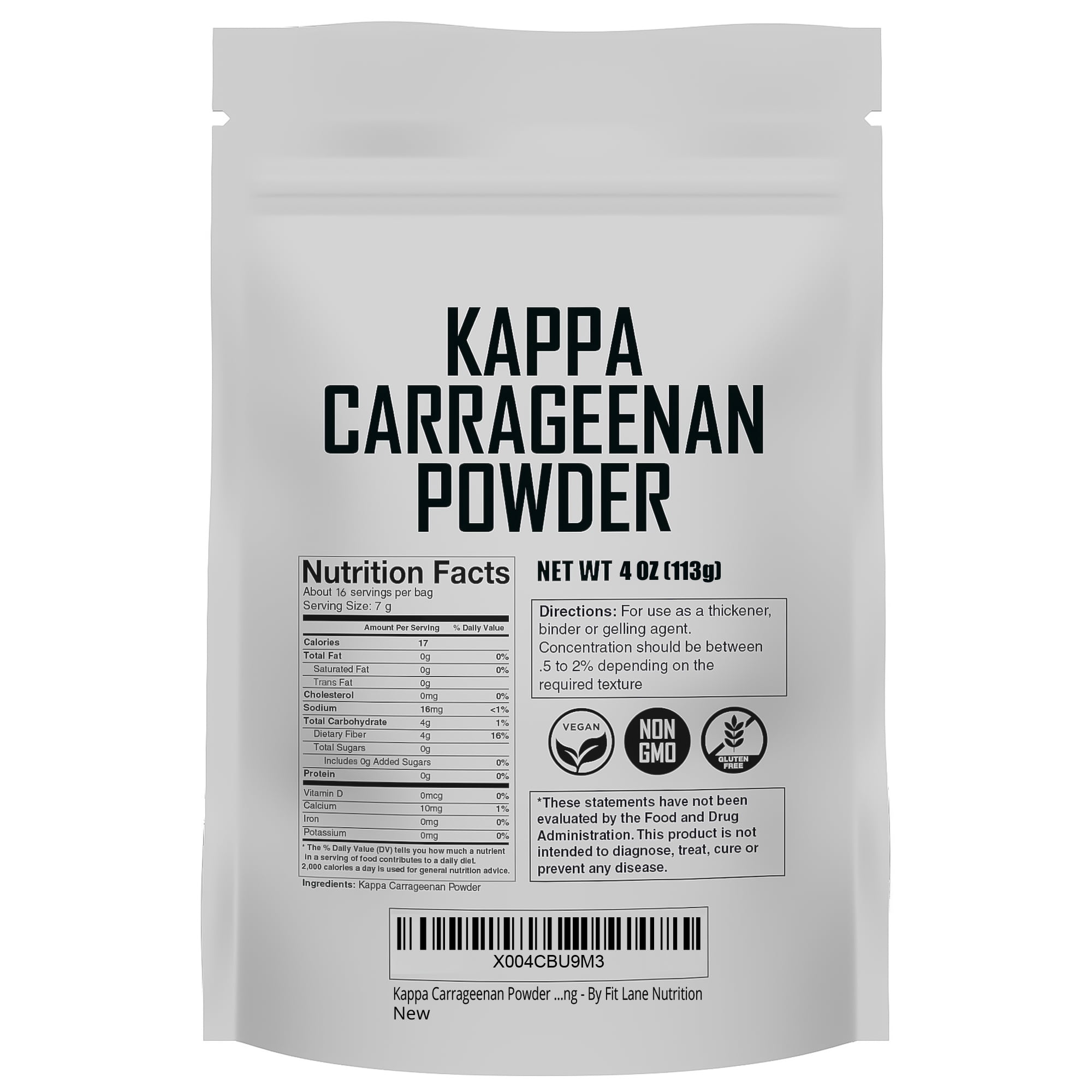 Kappa Carrageenan Powder 4oz - Vegan Mozzarella, Non-GMO, Food Grade ...