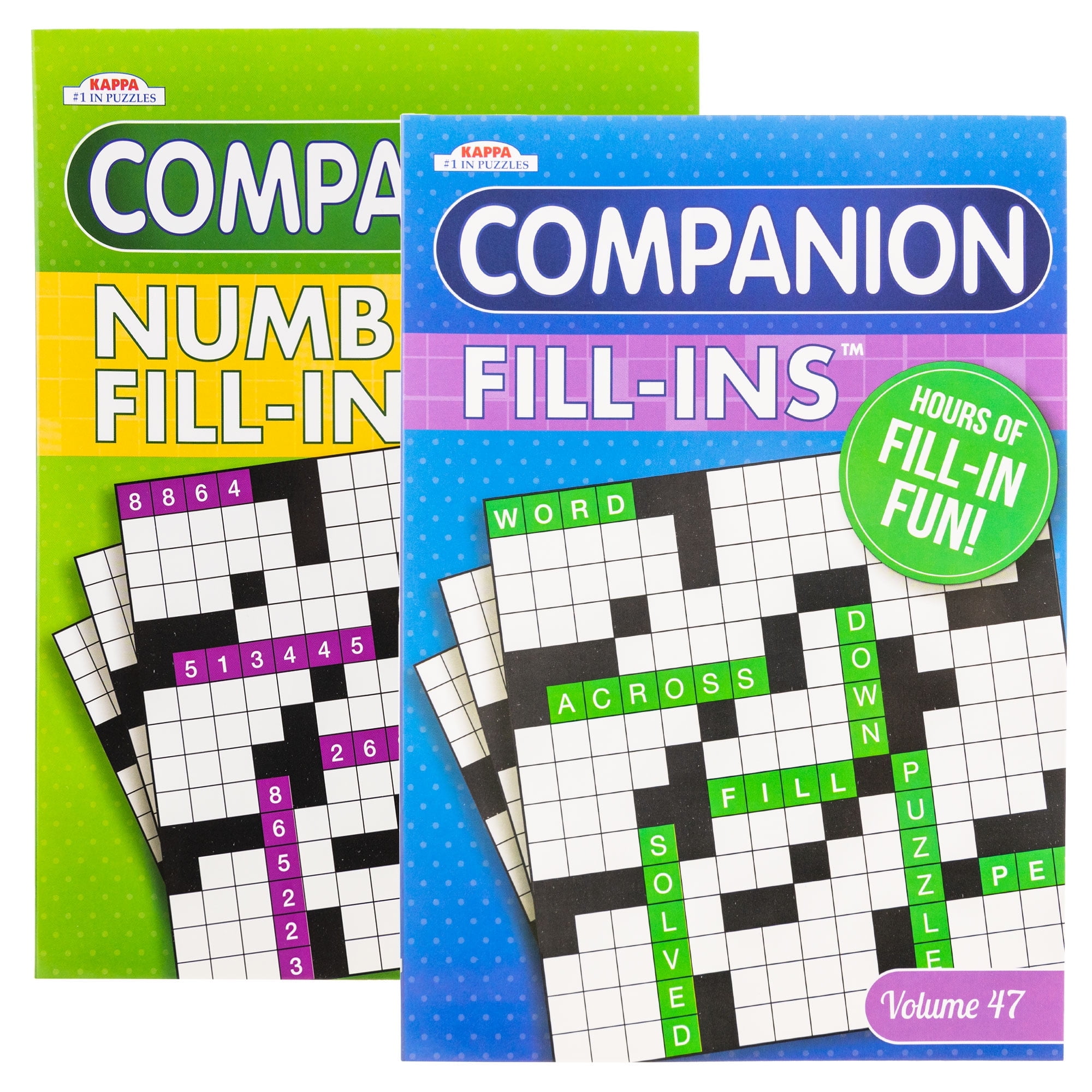 Kappa Companion Fill-Ins Puzzle Book 2 Titles, Words Number Logic Practicing Training Book, 48 ...