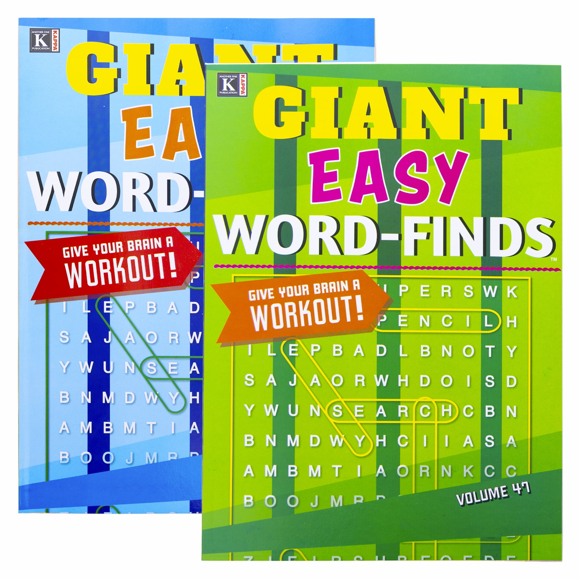 Kappa Giant Easy Word Finds 2 Titles, Large Print Word Search Find ...