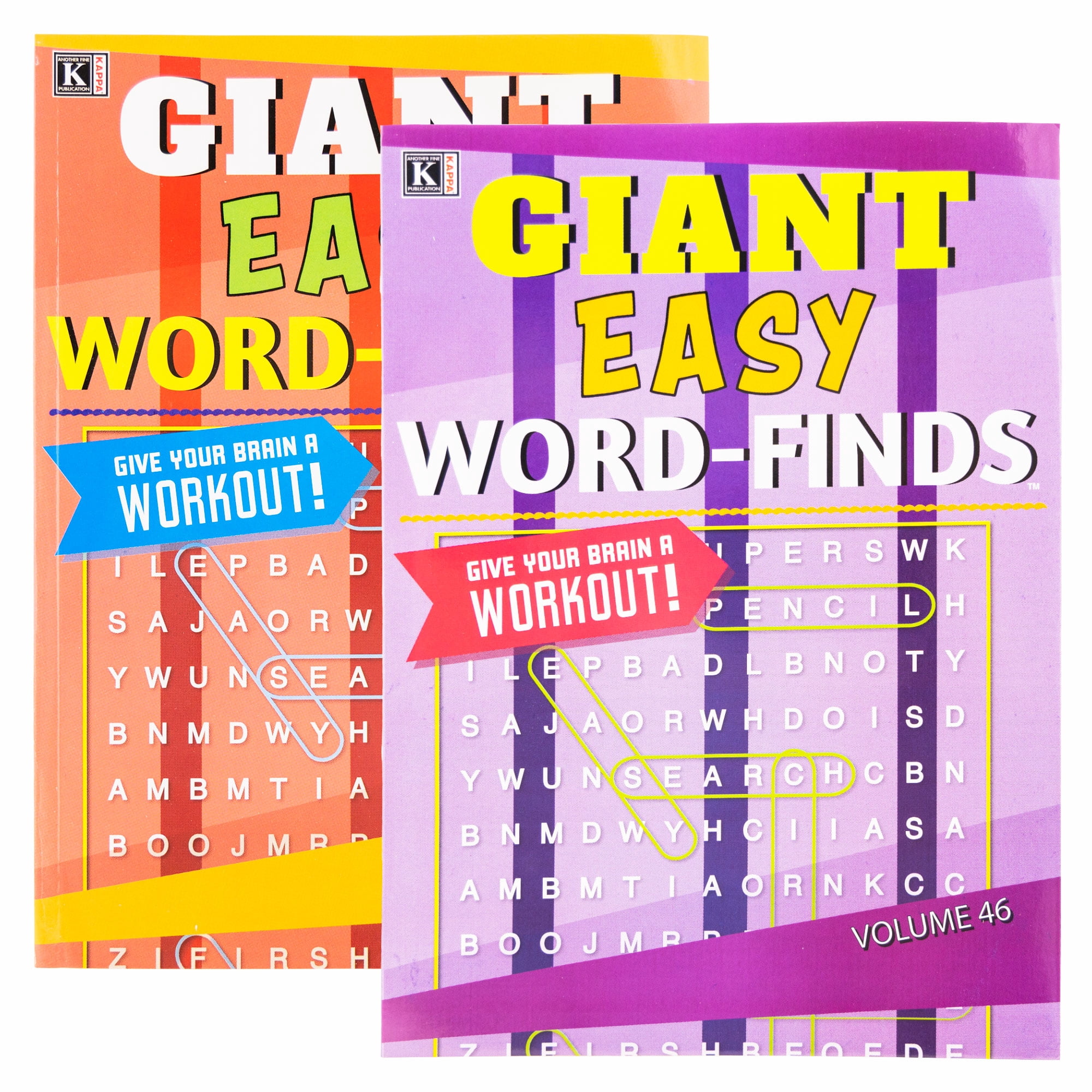 Kappa Giant Easy Word Finds 2 Titles, Large Print Word Search Find ...