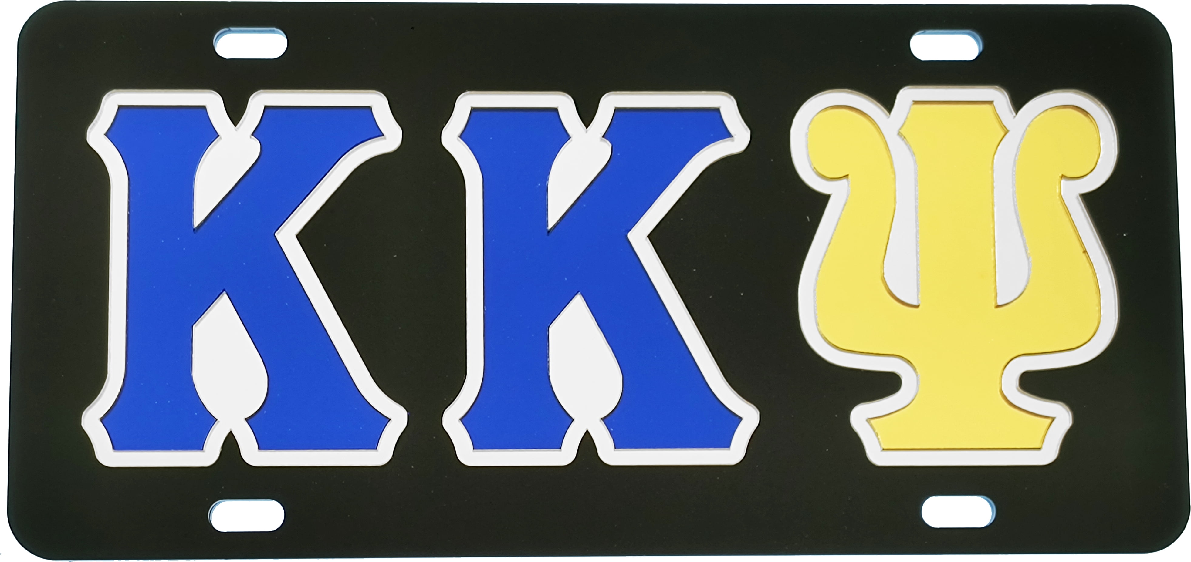 Kappa Kappa Psi Outline Mirror Colored License Plate [Black/Blue/Silver ...