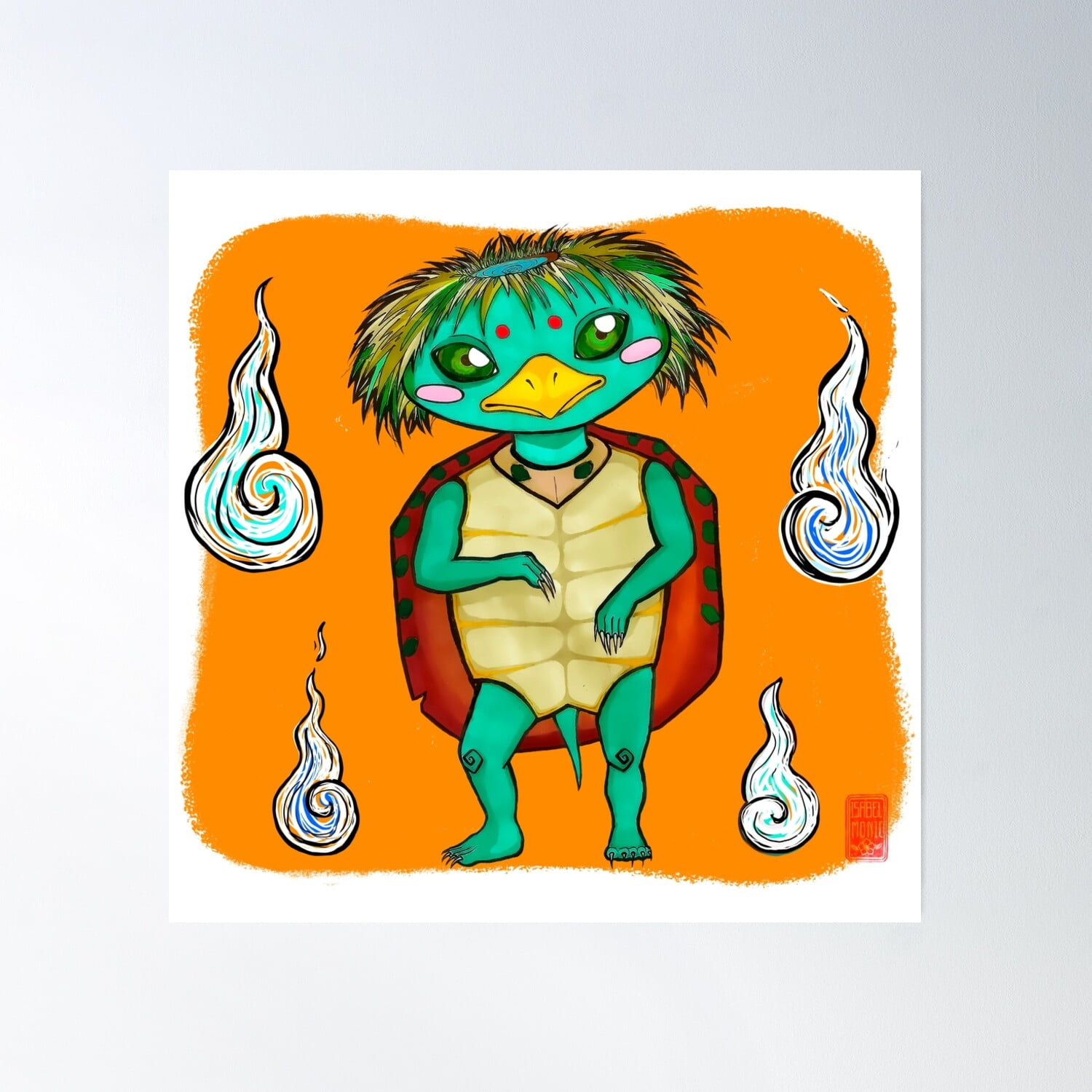 Kappa Kawaii Accompanied By Their Forest Spirits Poster Wall Art ...