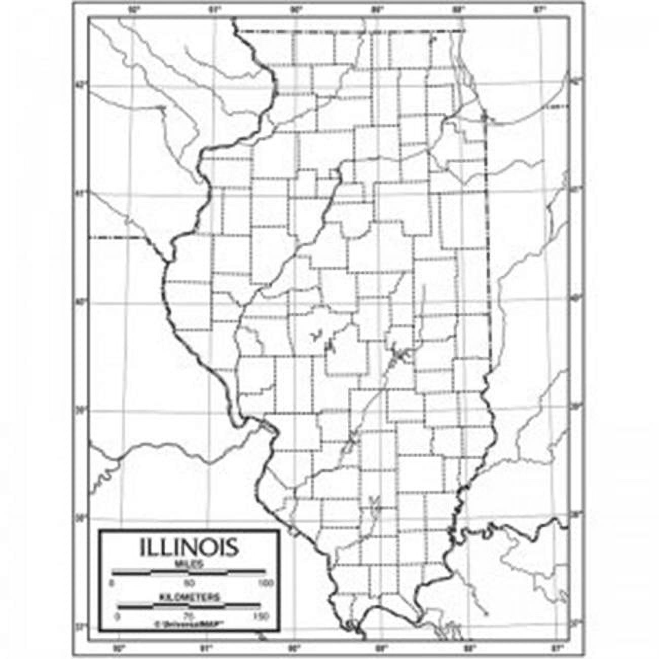 Kappa Map Group UNI21235 Illinois Outline Laminated Map - Walmart.com