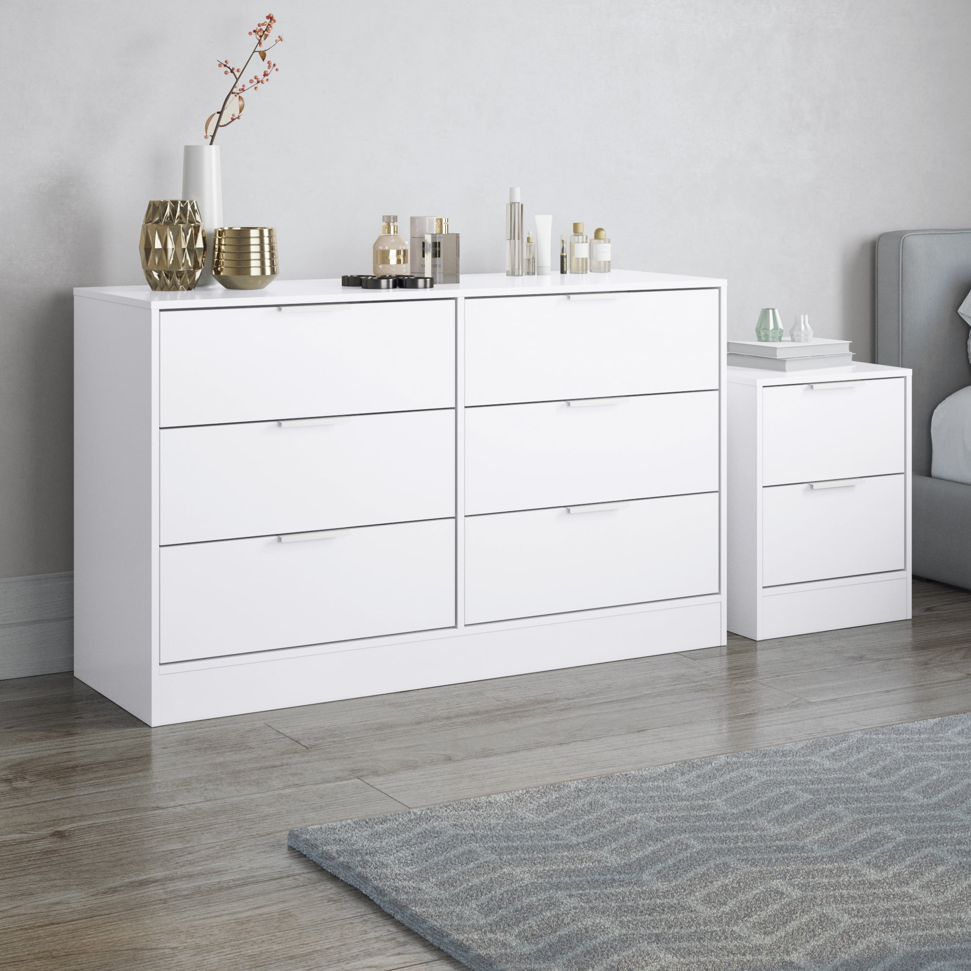 Kappesberg Fresno Bedroom Set - 6-Drawer Dresser & 2-Drawer Nightstand ...