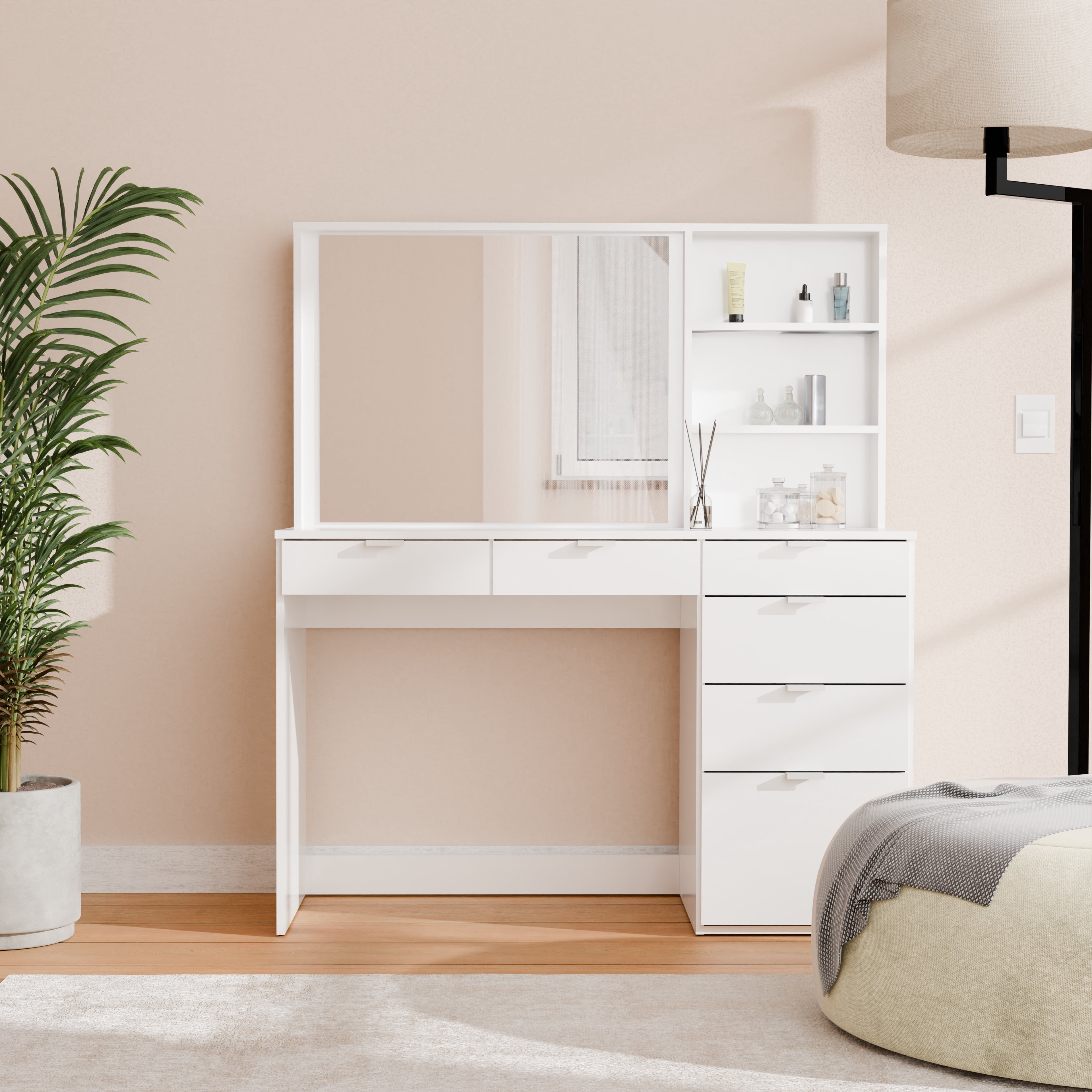 Kappesberg Sofia Vanity with 6-Drawer and Niches: Lightness and ...