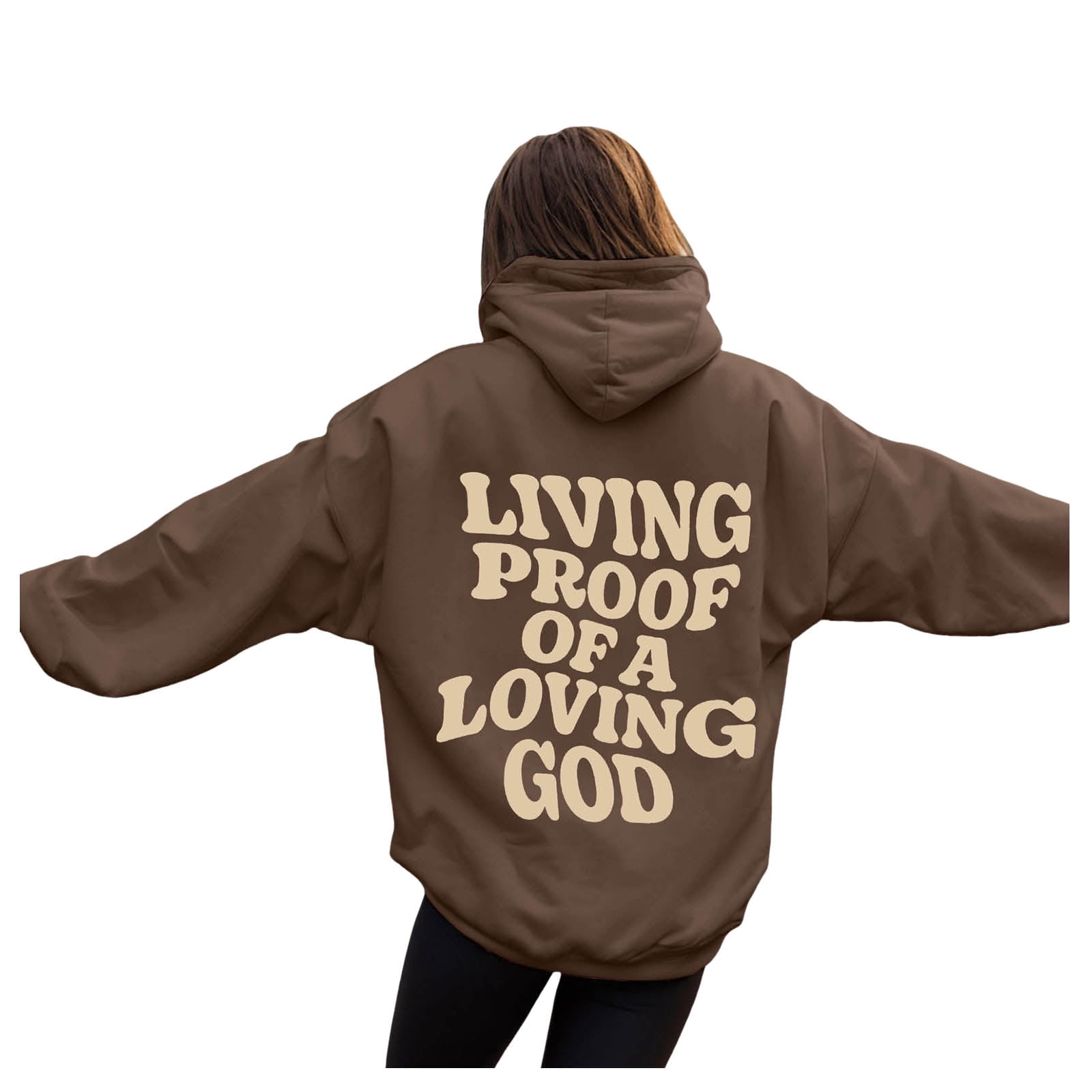 Kaprioy Hoodies for Women Letter Graphic Bible Verse Oversized Long ...
