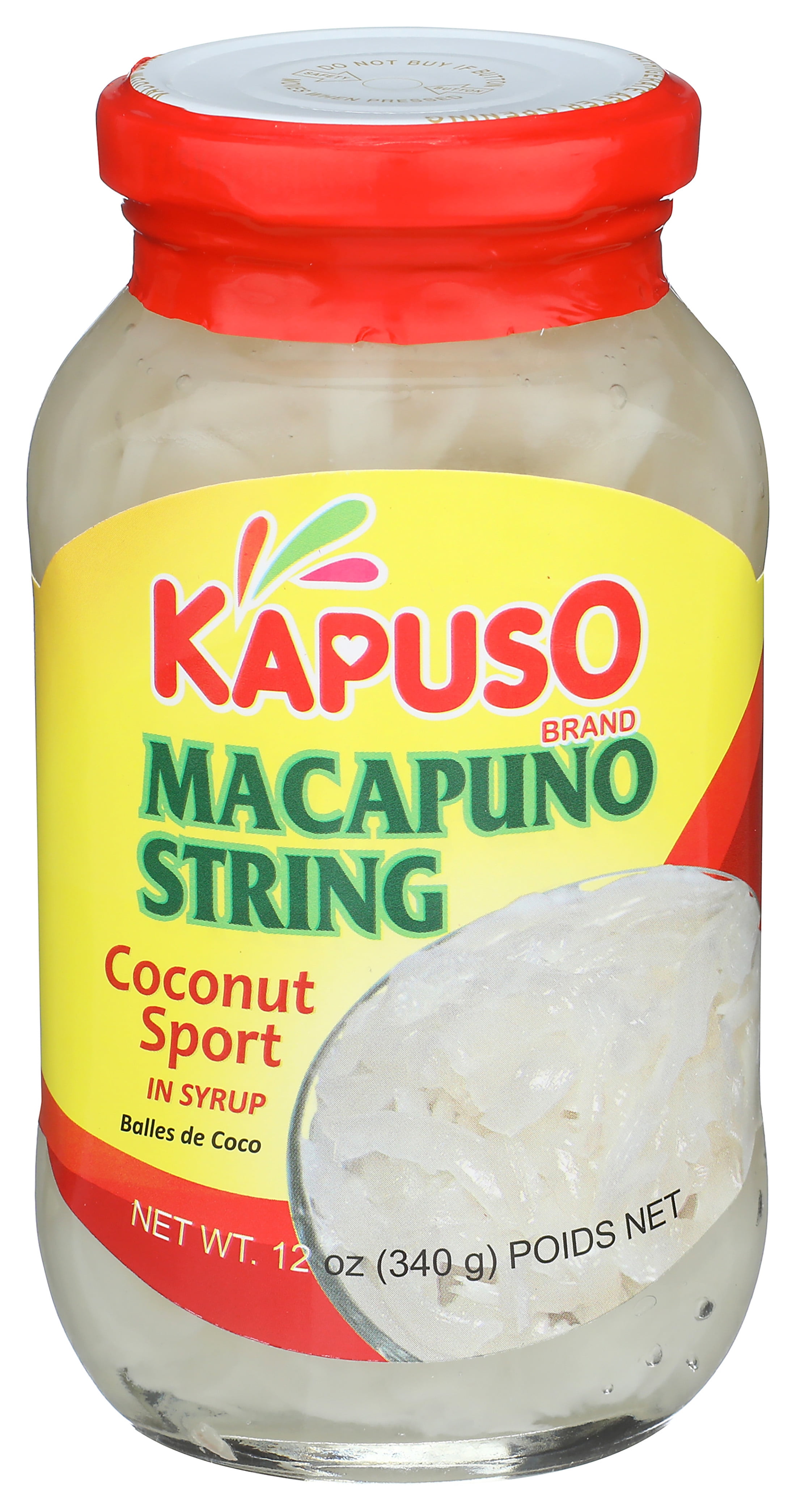 Kapuso Macapuno String Coconut in Syrup 12 oz Jar Filipino Tropical ...