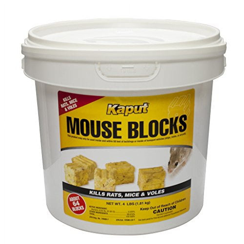 Kaput Mouse Blocks - Kills Mice, Rats and Voles - 4lb. Bucket - Walmart.com