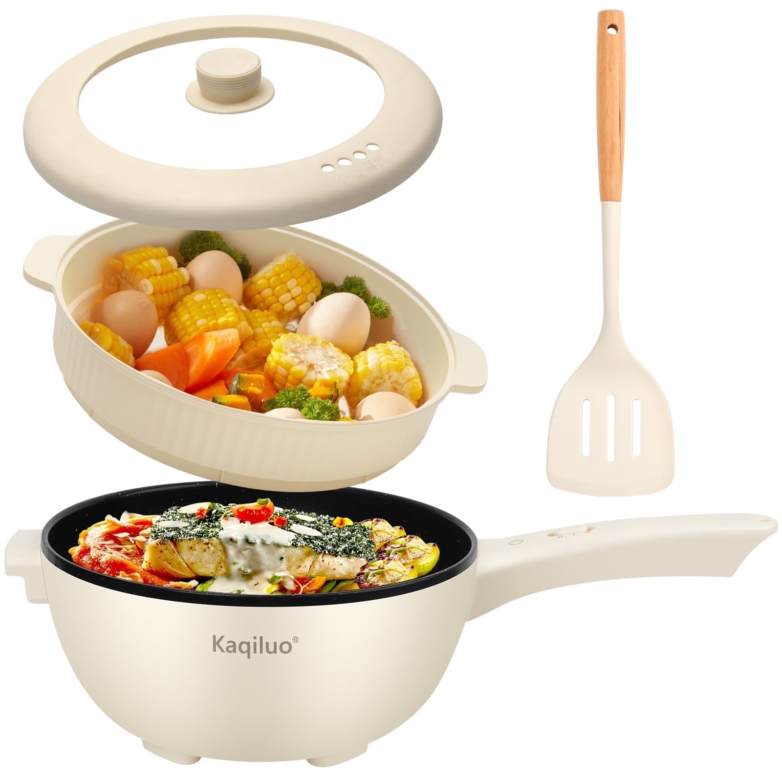 Kaqiluo 1500W 4L Large Capacity Electric Cooker, Multi-Function Non ...