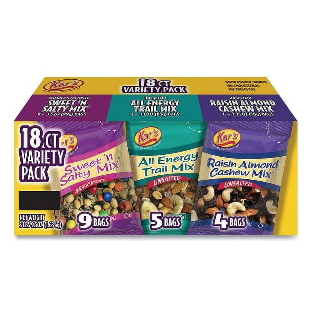 Kar's Trail Mix Variety Pack, Assorted Flavors, 18 Packets/Box, (28800004) - Walmart.com