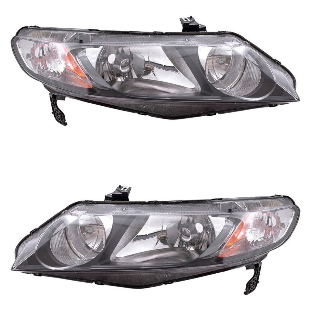 KarParts360 For 2006-2011 Honda Civic Headlight Assembly Pair Driver ...