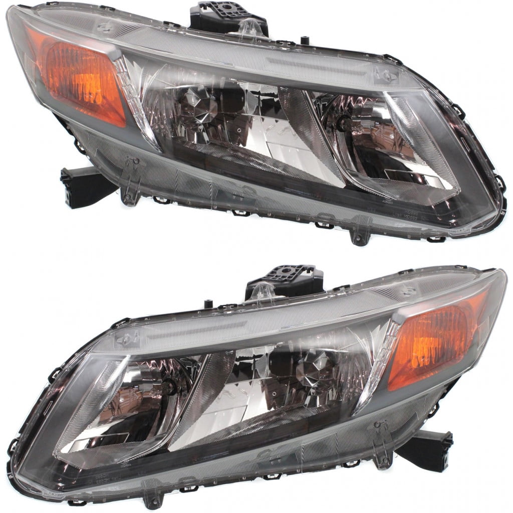 KarParts360 For 2012 Honda Civic Headlight Assembly Pair Driver and ...