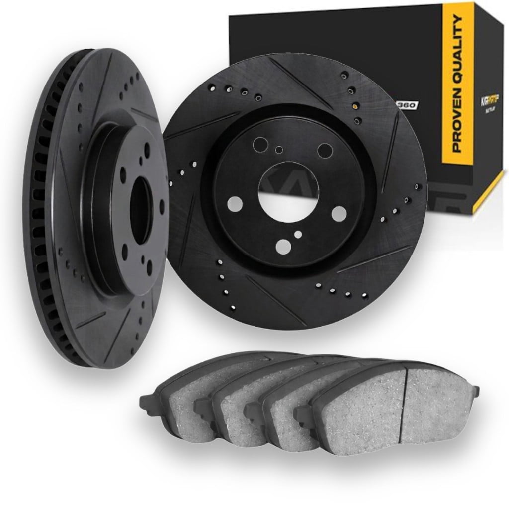 KarParts360 For BMW 335i/335xi 2007 Brake Rotor Set | Cast Iron | Black ...