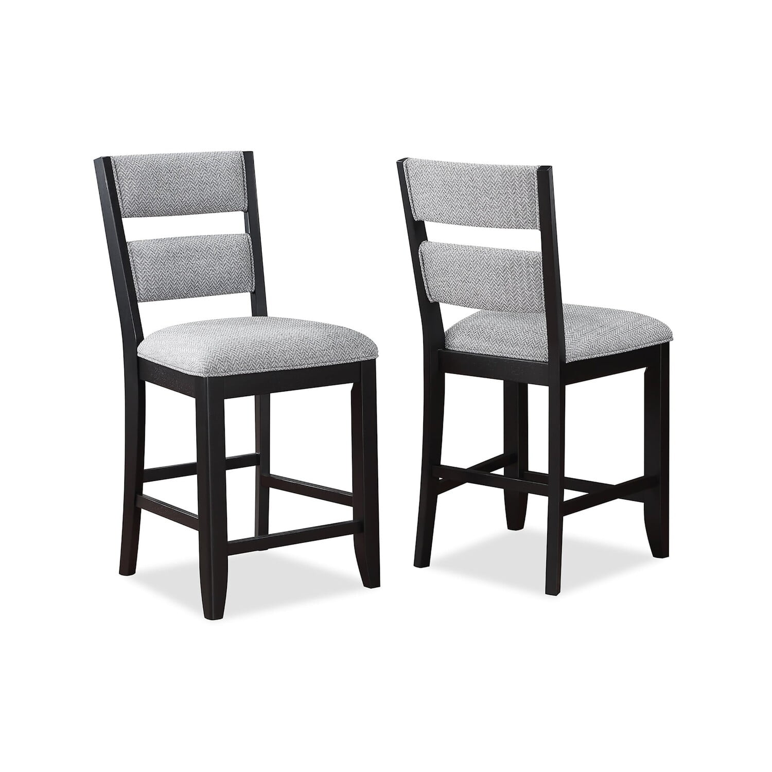 Benjara Kara 26 Inch Counter Height Chair Set of 2, Wood Frame ...