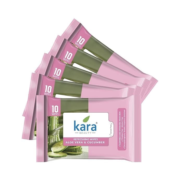 Kara Face Wipes Refreshing Aloe Vera Cucumber facial wipes 10 Wipes ...