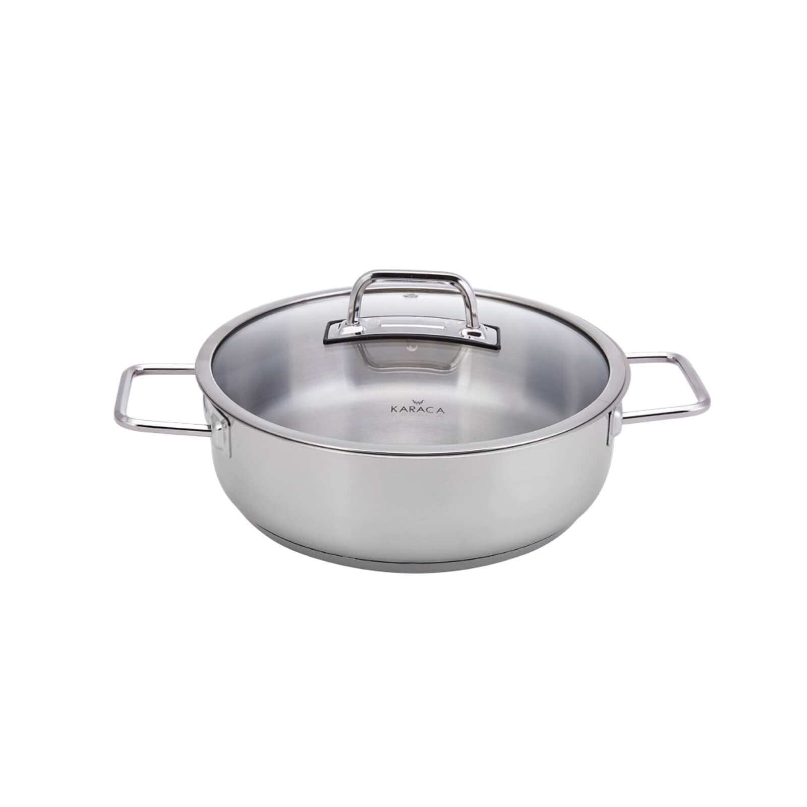 Karaca Stainless Steel Pots Deep Casseroles Cooking Pot with Glass Lid ...