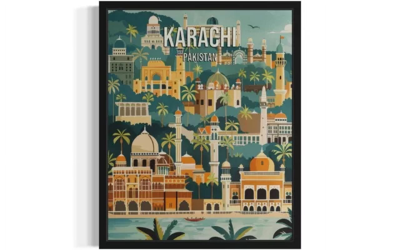 Karachi Pakistan Asia City Landmark Art Print Poster Wall Art Painting ...