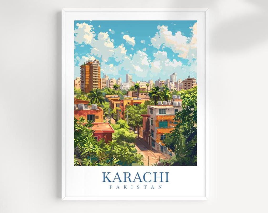 Karachi Travel Print Pakistan Wall Art Asia Poster, Wall Hanging ...