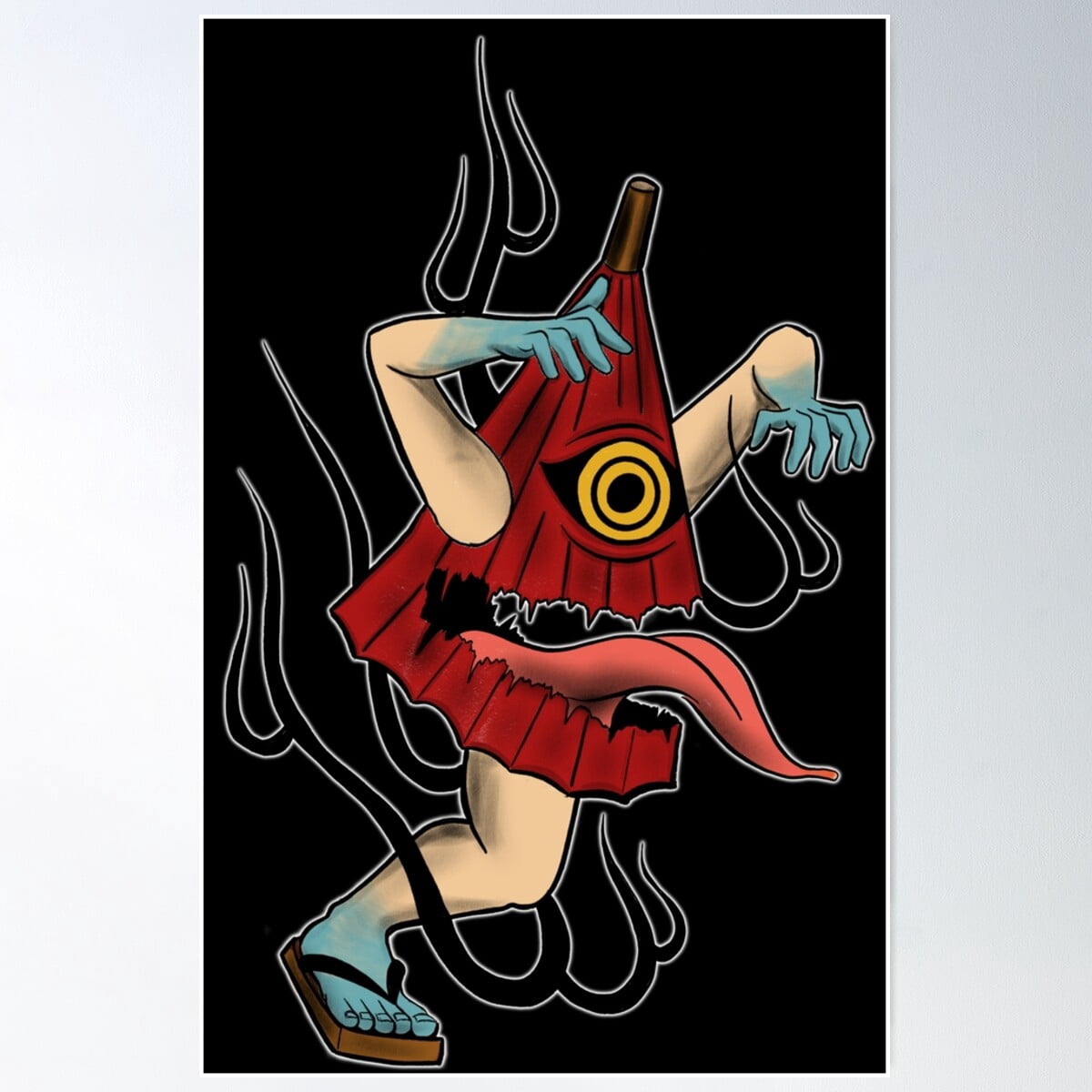 Karakasa Kozo: The Quirky Umbrella Monster Poster Wall Art, Modern Wall ...