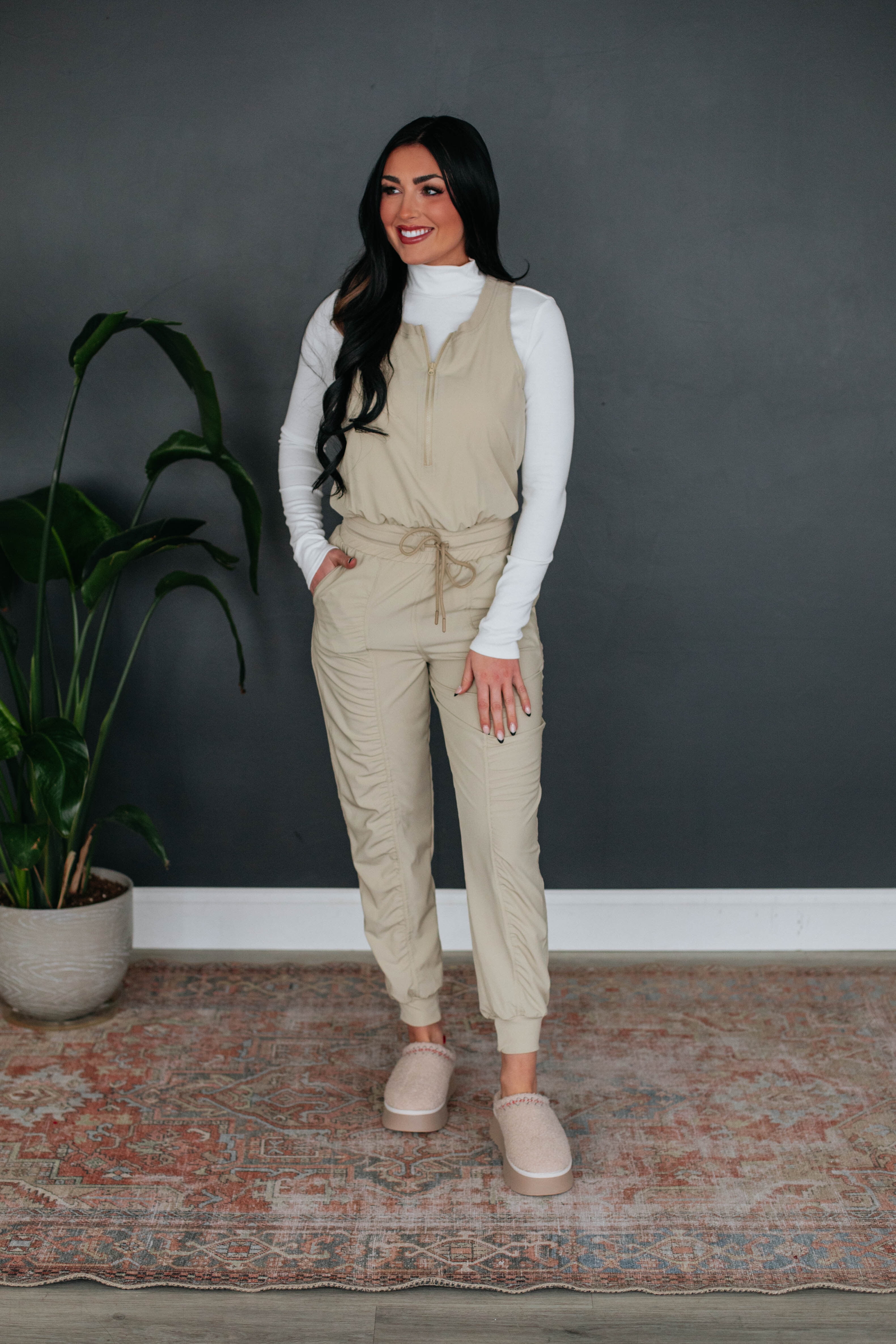 Karalina Active Jumpsuit - Natural - Walmart.com
