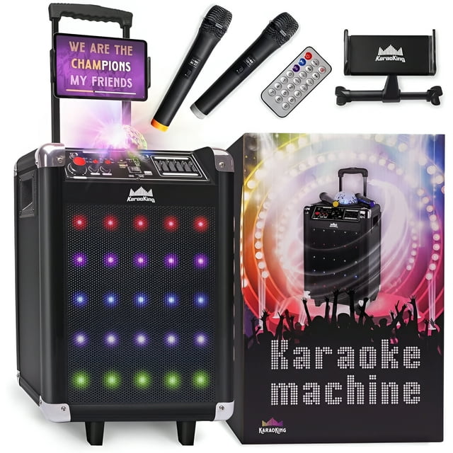 KaraoKing Karaoke Machine with Bluetooth, Wireless Microphone Speaker ...