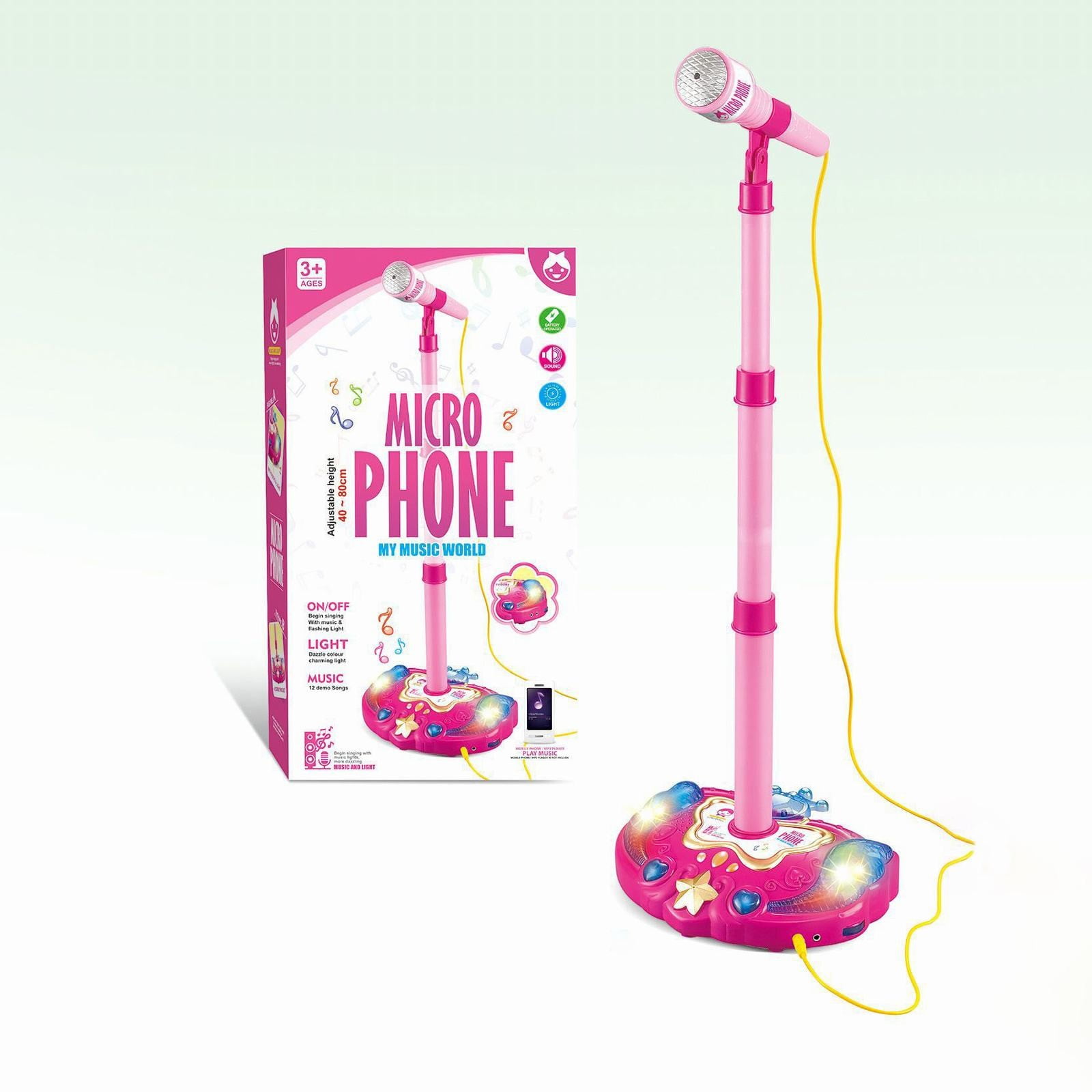 Karaoke Children's Toy Stand Up Microphone Play Set W/ Built In MP3 ...
