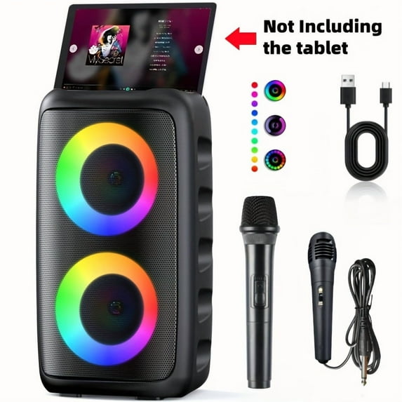Karaoke Machine with 1 Wireless Microphone, 1 Wired Microphone, Adult ...