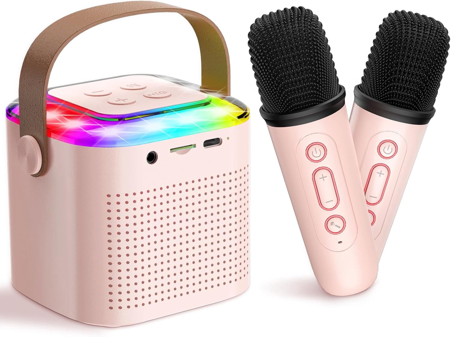 Karaoke Machine for Kids&Adults,Mini Portable Bluetooth Speaker with 2 ...
