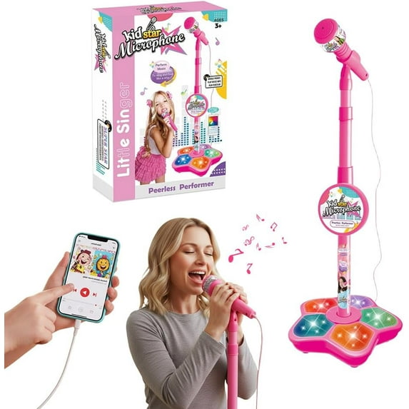 Karaoke Machine with Light, 2026 Upgrade Star Microphone with Stand ...