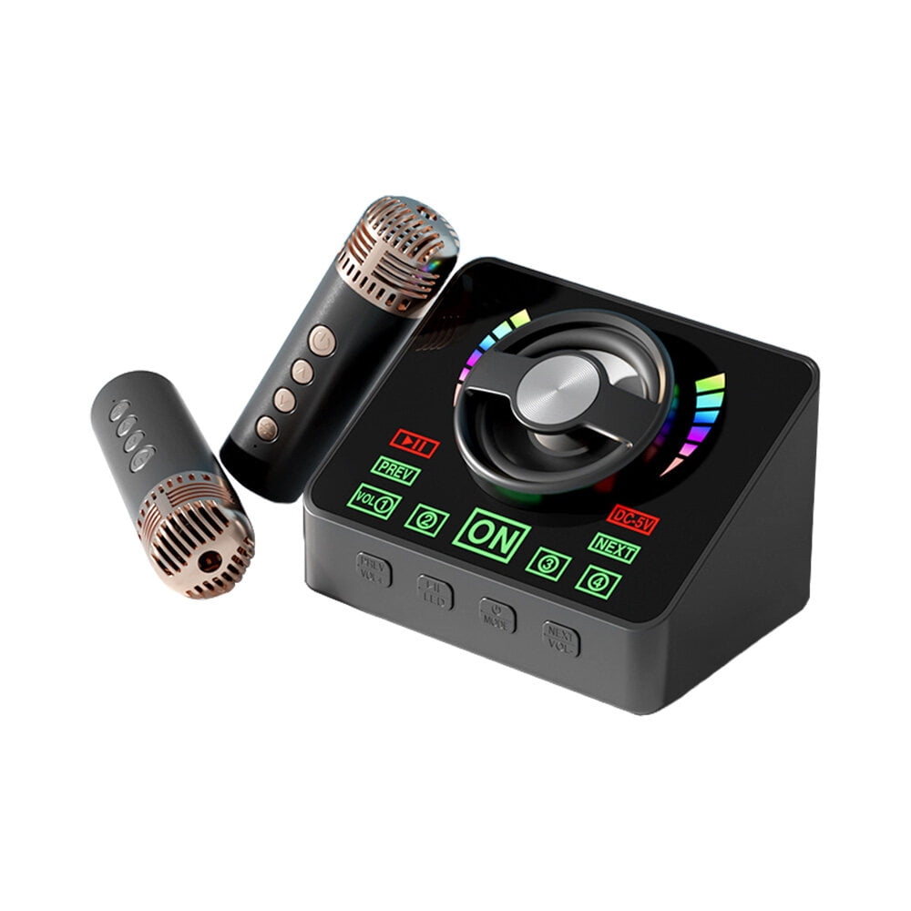 Karaoke Machine Mini Wireless Microphone and Speaker KTV Set with 2 ...
