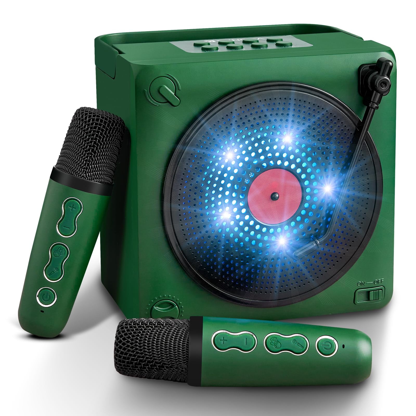 Karaoke Machine with 2 Wireless Microphone, Portable Karaoke Speaker ...