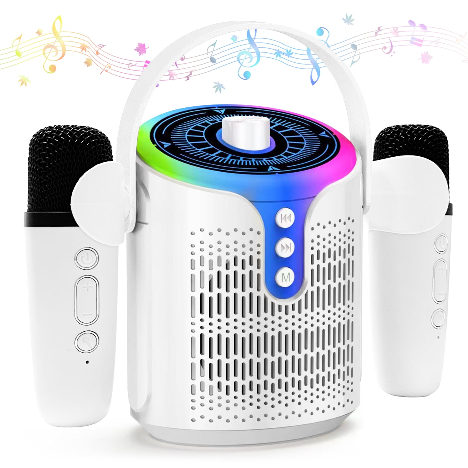 Karaoke Machine with Two Wireless Microphones, Portable Karaoke Machine for Adults & Kids ...