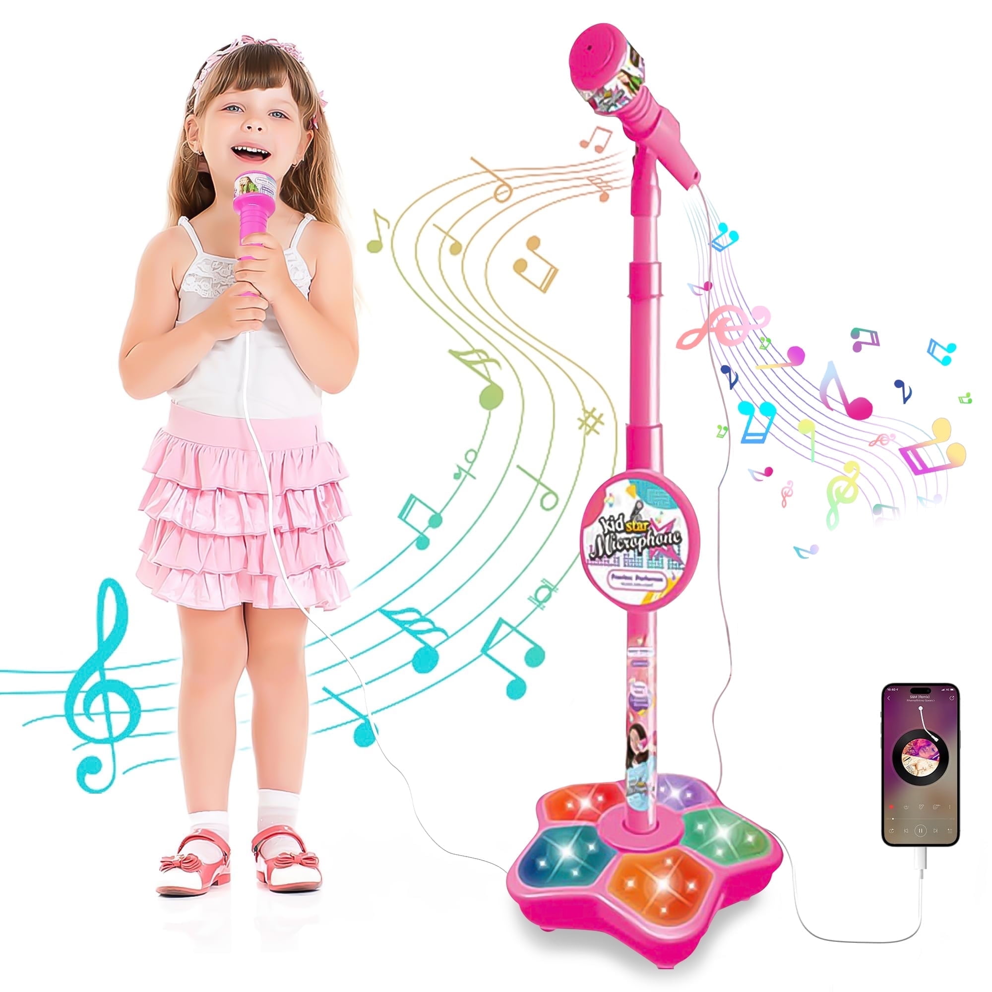 ANTIC DUCK Kids Karaoke Microphone for Kids Toys for Girls 3-6 Year Old ...