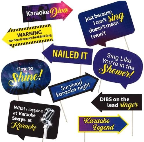 Karaoke Night Photo Booth Props - Karaoke Party Decorations - Selfie ...