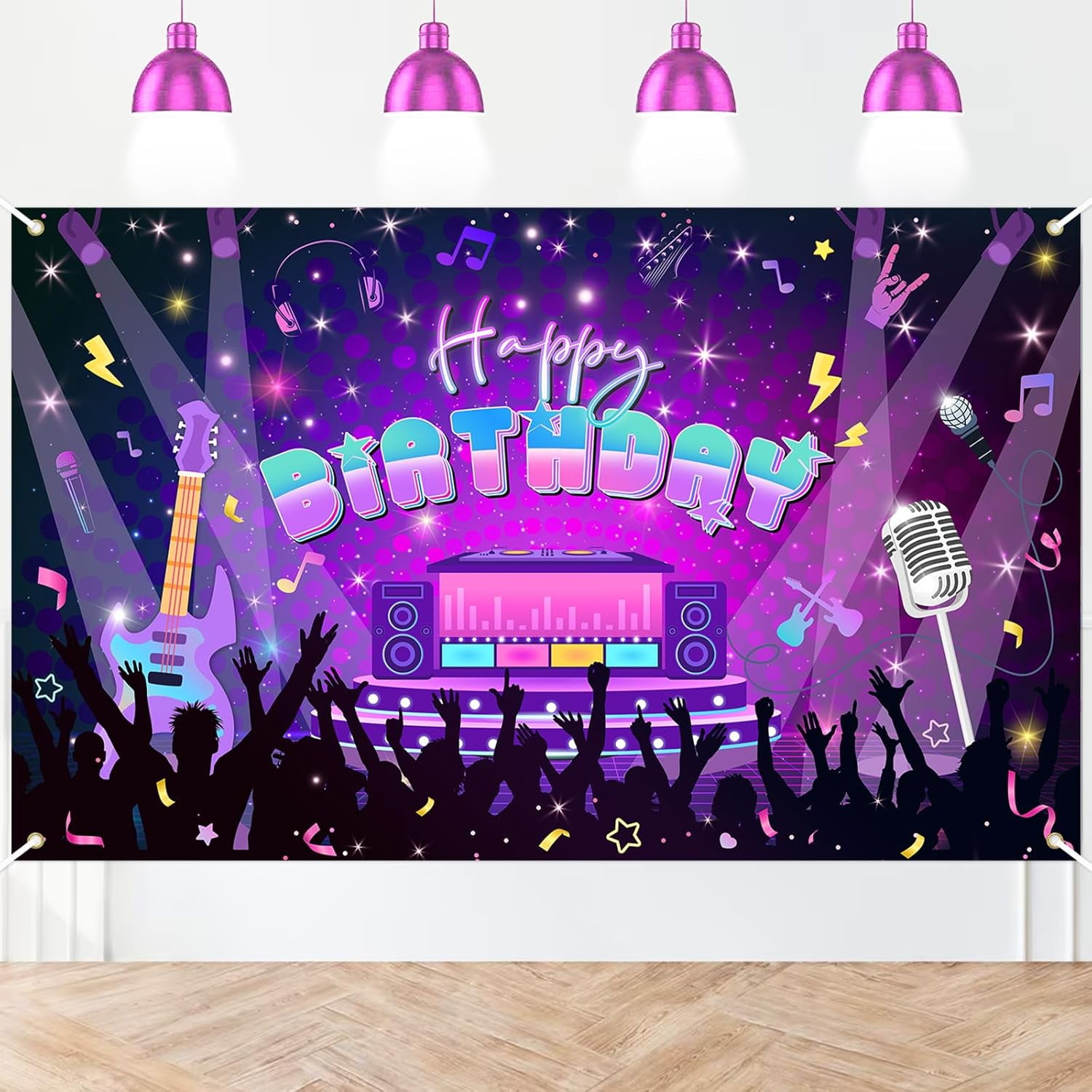 Karaoke Party Decorations Karaoke Backdrop Music Happy Birthday Party ...