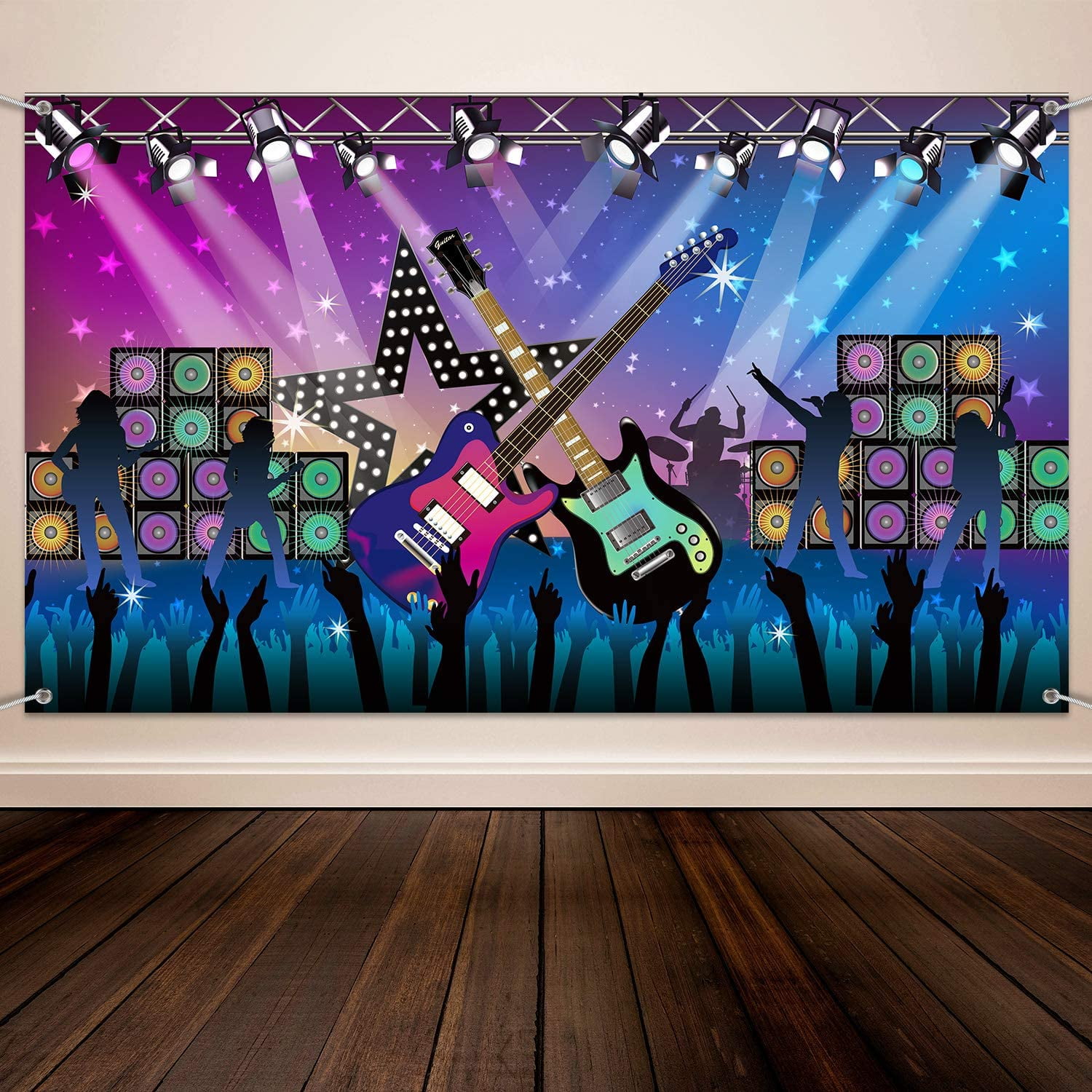 Karaoke Party Decorations Supplies, Large Fabric Rock Star Rock and ...