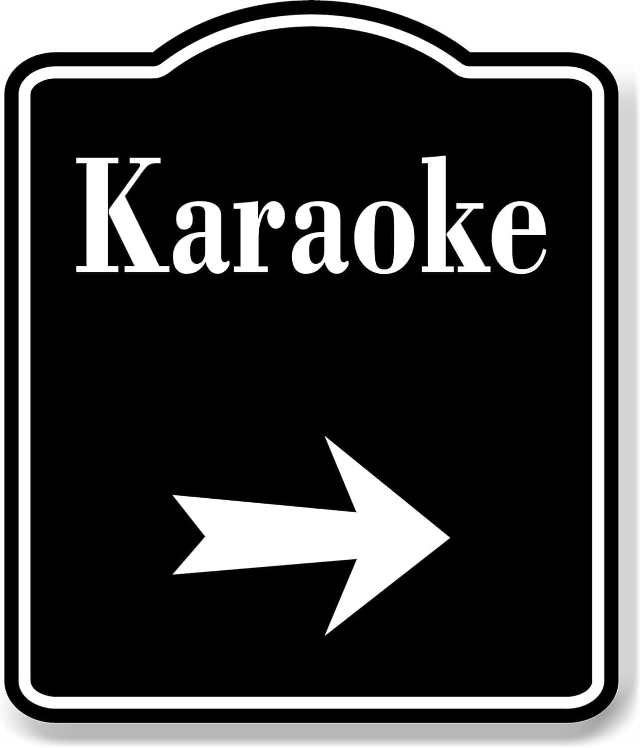 Karaoke Right Arrow BLACK Aluminum Composite Sign, 20"x24" - Walmart.com