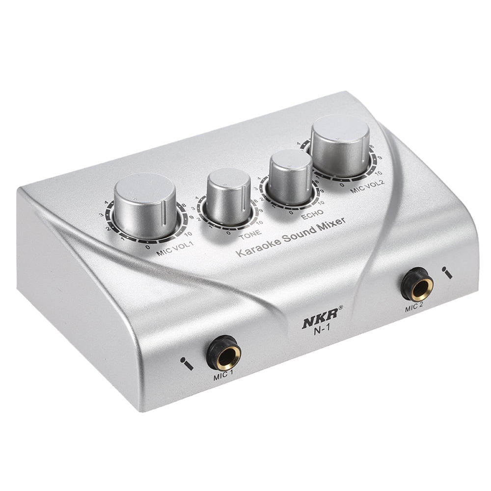 Karaoke Sound Mixer Dual Mic Inputs With Cable N-1 Silver Color ...